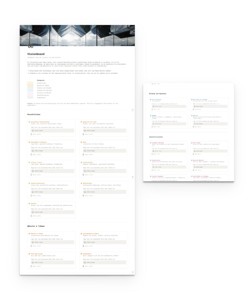 Notion Template - 12 Wochenplan - Marpels Studio