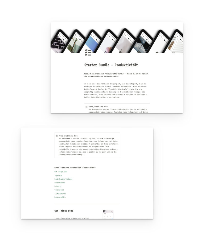 Notion Starter Bundle - Produktivität | Marpels Studio