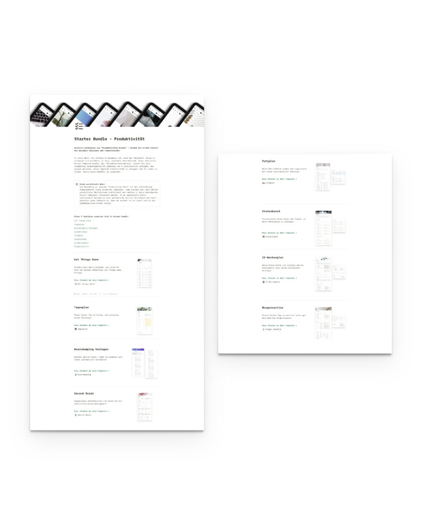 Notion Starter Bundle - Produktivität | Marpels Studio